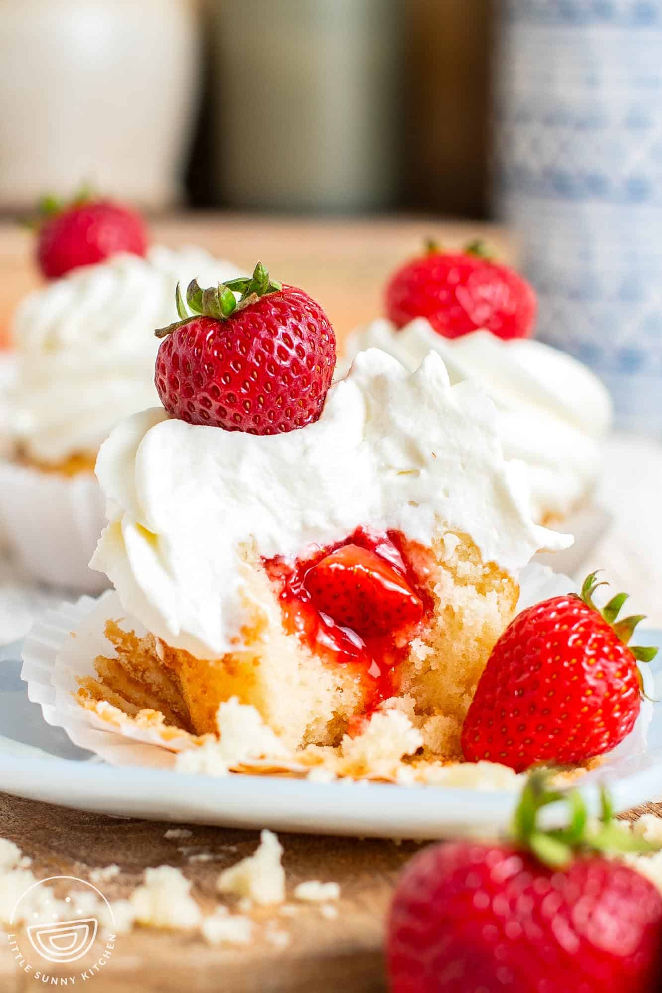 Strawberry Shortcake Cupcakes - Feel Tasty